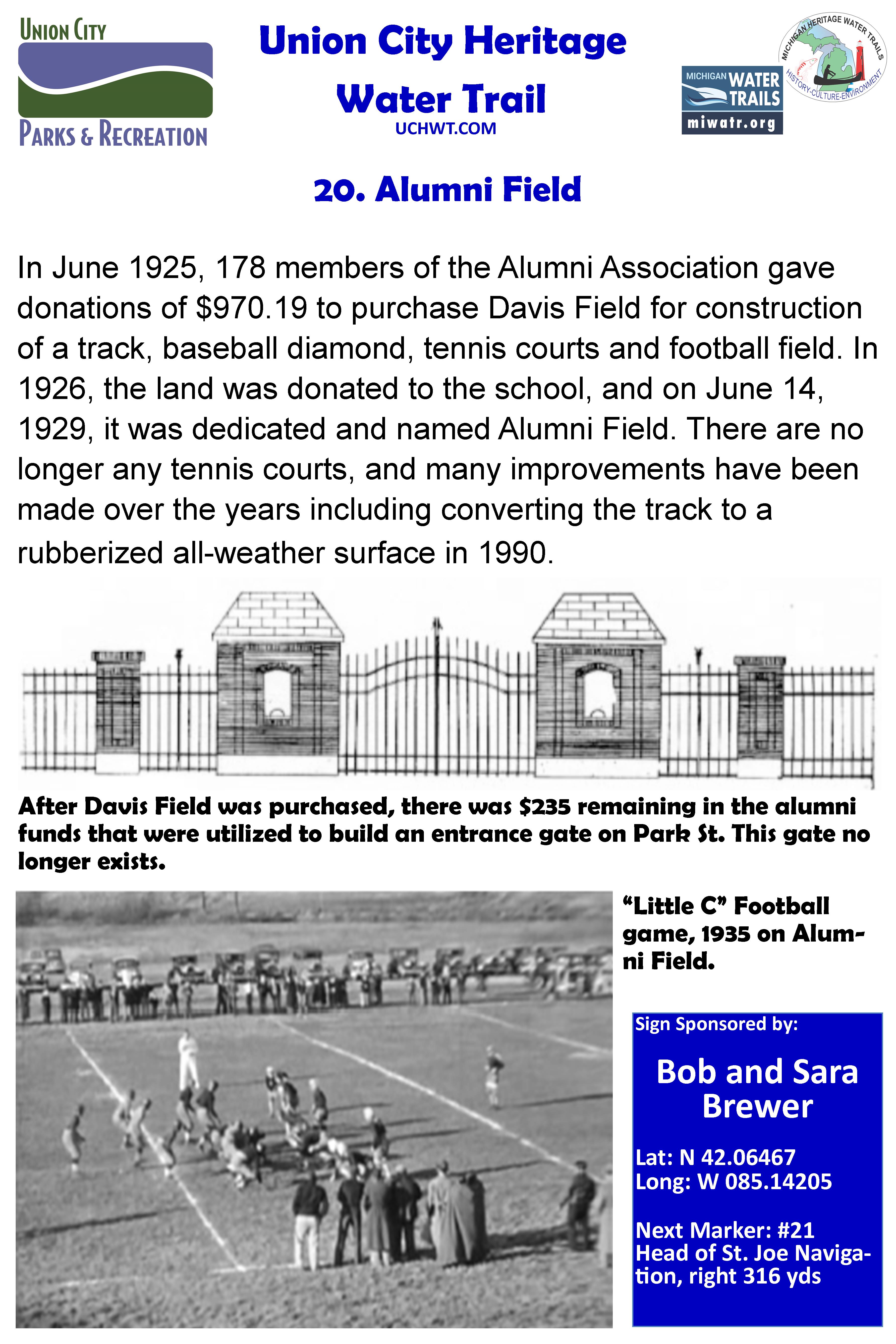 #20 Alumni Field – Union City Heritage Water Trail