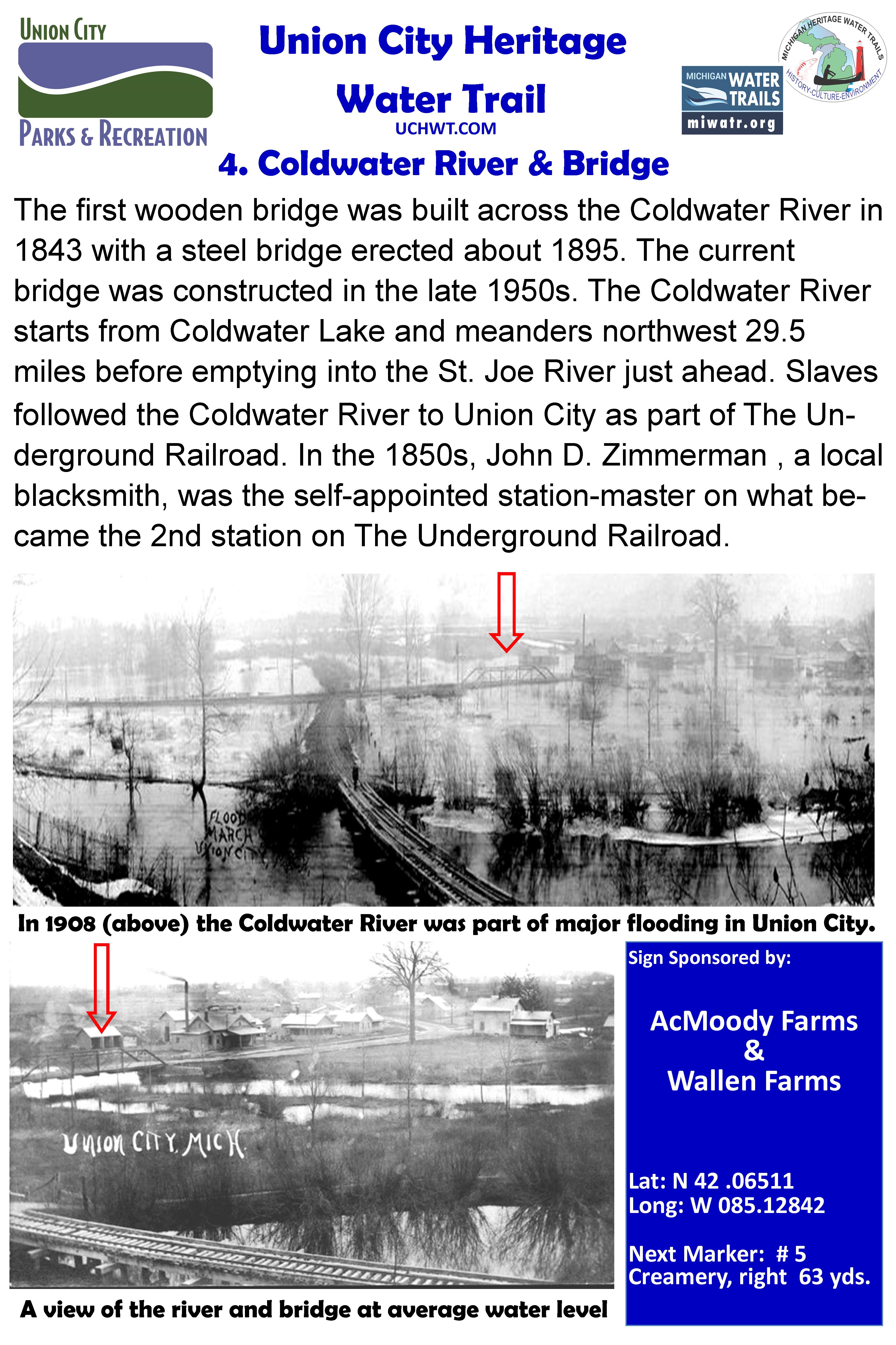 #4 Coldwater River & Bridge – Union City Heritage Water Trail